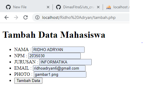 GitHub - fariddzaki/uts_crud: Ujian Tengah Semester Pemrograman Web