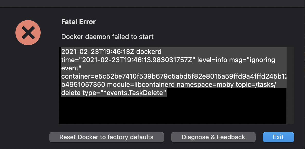 macOS M1 crash during docker buildx build, events.TaskDelete · Issue #5353 · docker/for-mac · GitHub