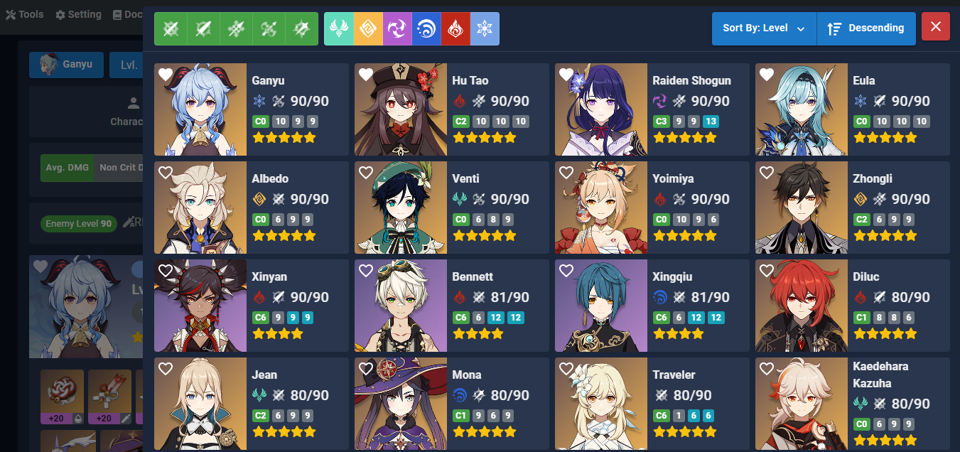 Character selection popup can be slow on less powerful machines · Issue #261 · frzyc/genshin ...