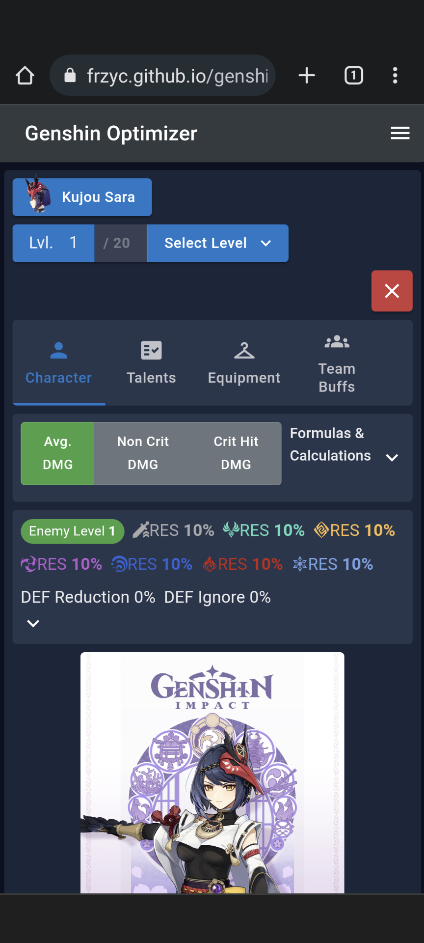 Build tab is out of view on mobile devices in portrait mode · Issue #271 · frzyc/genshin ...
