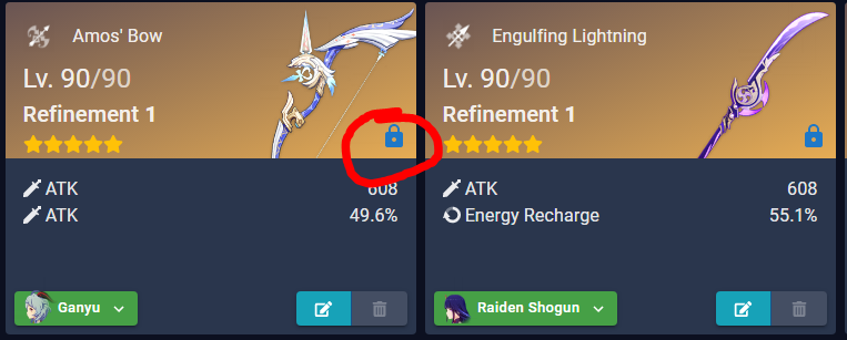 Unable to lock/unlock weapons · Issue #285 · frzyc/genshin-optimizer · GitHub