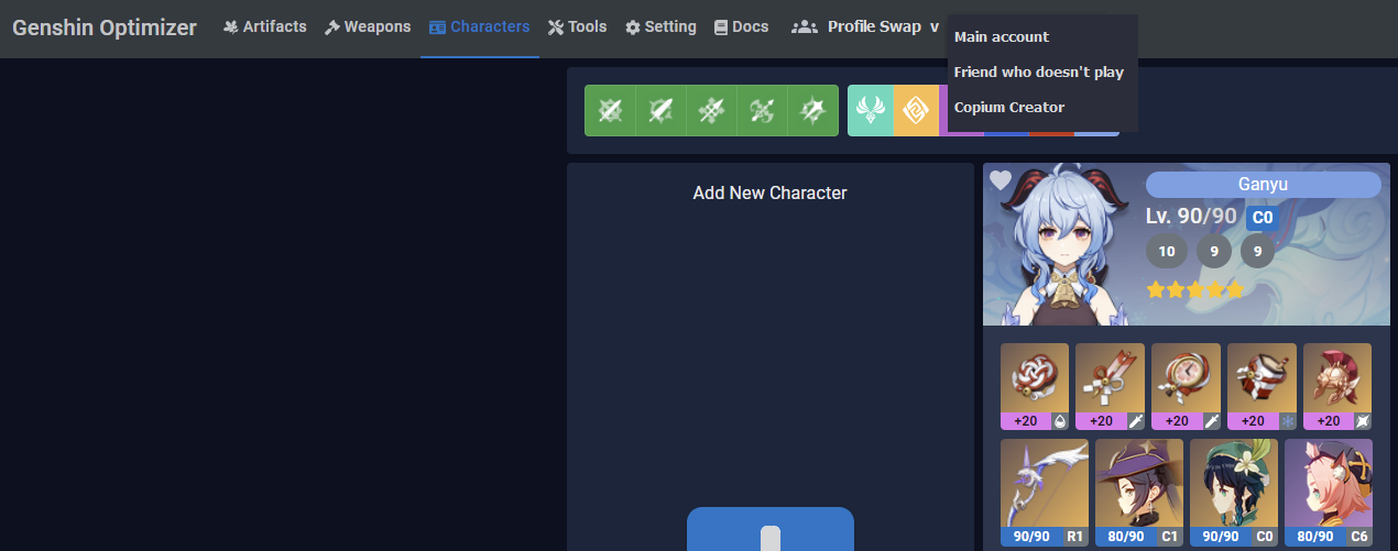 Multiple profile support · Issue #301 · frzyc/genshin-optimizer · GitHub