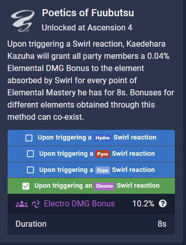 Kazuha A4 doesn't appear as an Optimization Target · Issue #393 · frzyc/genshin-optimizer · GitHub