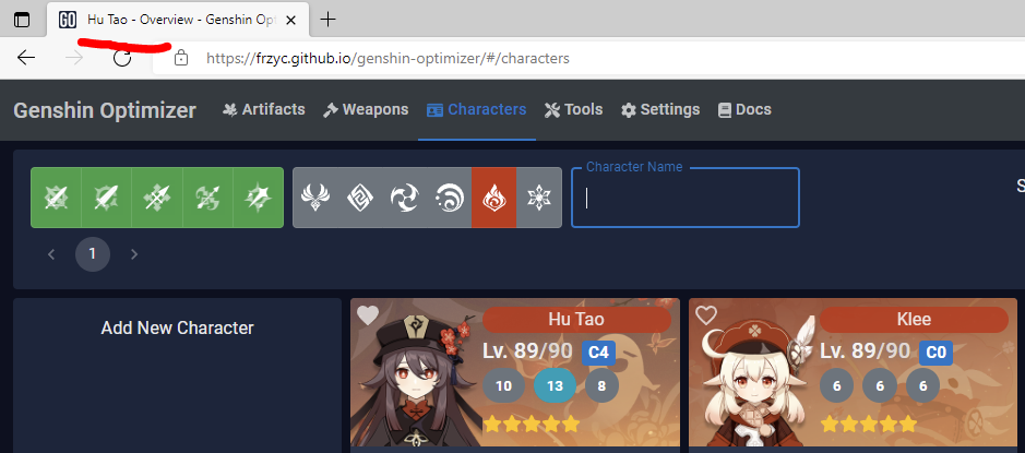 Bug: page title does not update when swapping characters · Issue #408 · frzyc/genshin-optimizer ...