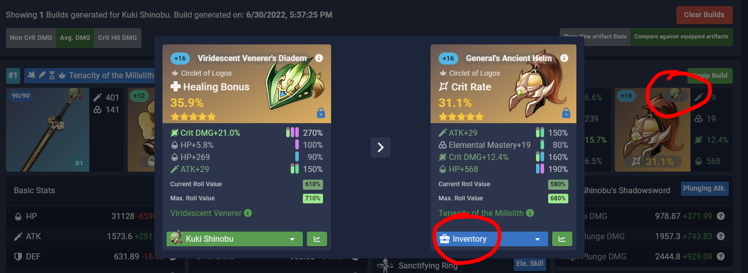 Bug: Build preview showing "Inventory" artifacts as equipped to current character · Issue #467 ...