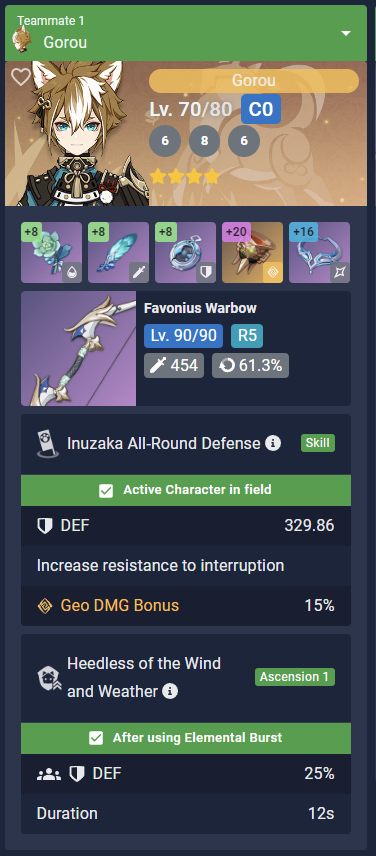Gorou's Burst buff does not appear in teambuffs · Issue #606 · frzyc/genshin-optimizer · GitHub