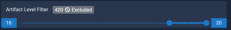 Add indication for how many artifacts have been excluded by the Artifact Level Filter · Issue ...
