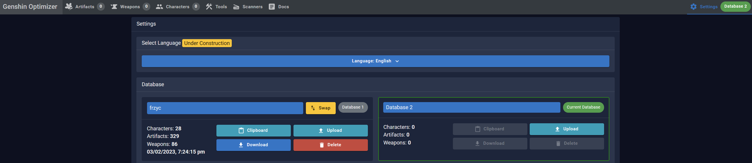 TC Tab build remains within the local storage of the database slot it ...