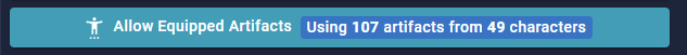 Change "Allow Equipped Artifacts" back to a checkbox and change function slightly · Issue #1027 ...