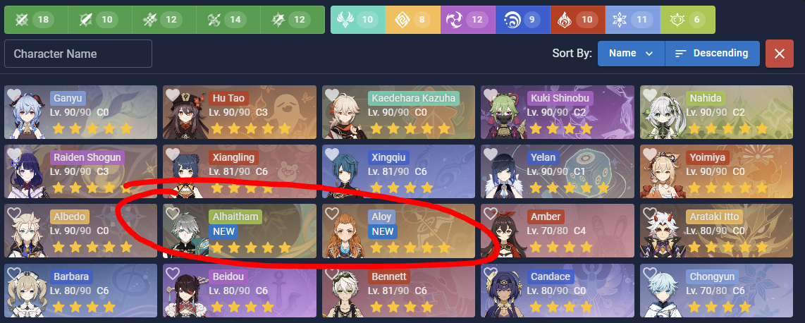 Sorting logic is different in new Equipped Artifacts popup · Issue #1031 · frzyc/genshin ...