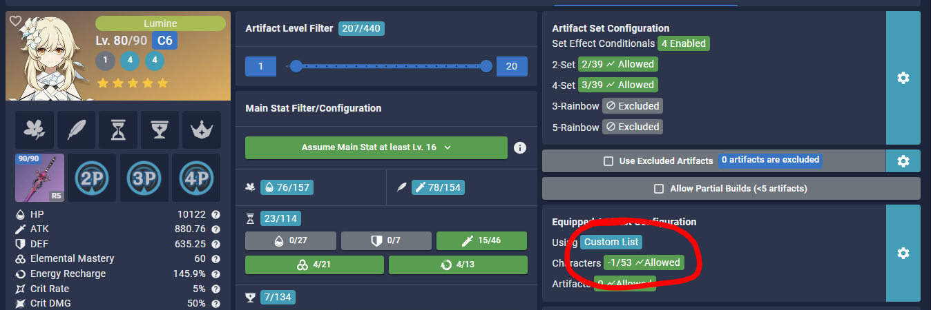 "Use Equipped" count showing "-1" on Traveller · Issue #1080 · frzyc/genshin-optimizer · GitHub
