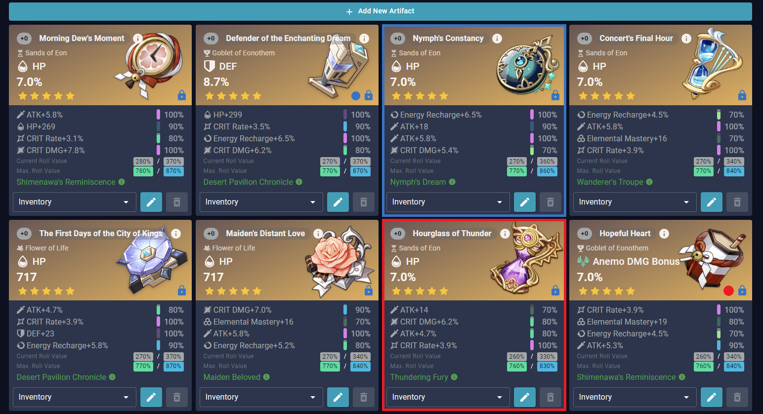 User defined artifact tagging/marking system · Issue #1135 · frzyc/genshin-optimizer · GitHub