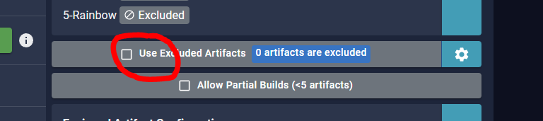 Adding An Artifact To The Exclude List Enables Using Artifacts From The Exclude List · Issue