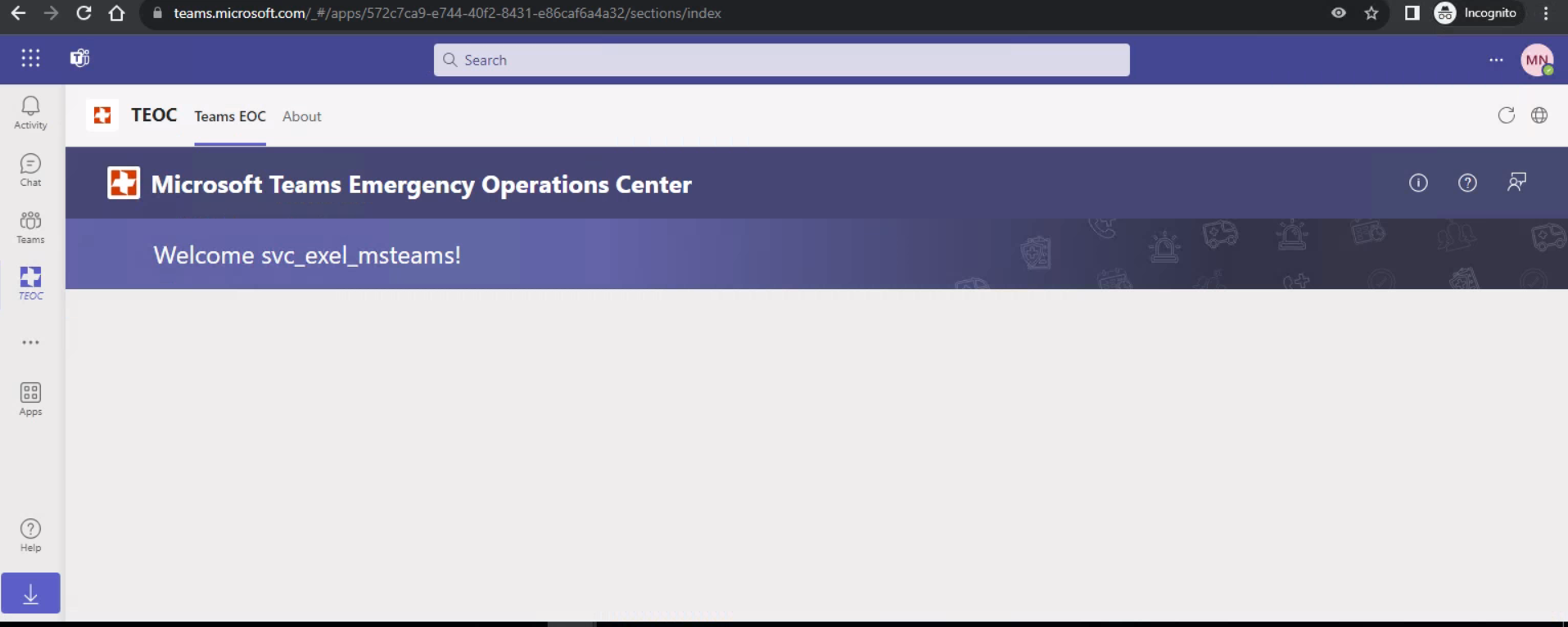 Blank Dashboard in Teams · Issue #151 · OfficeDev/microsoft-teams-emergency-operations-center ...