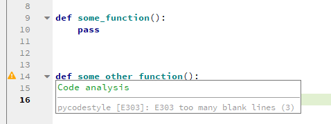 Code style warnings are not updated in the Editor after "Delete line ...