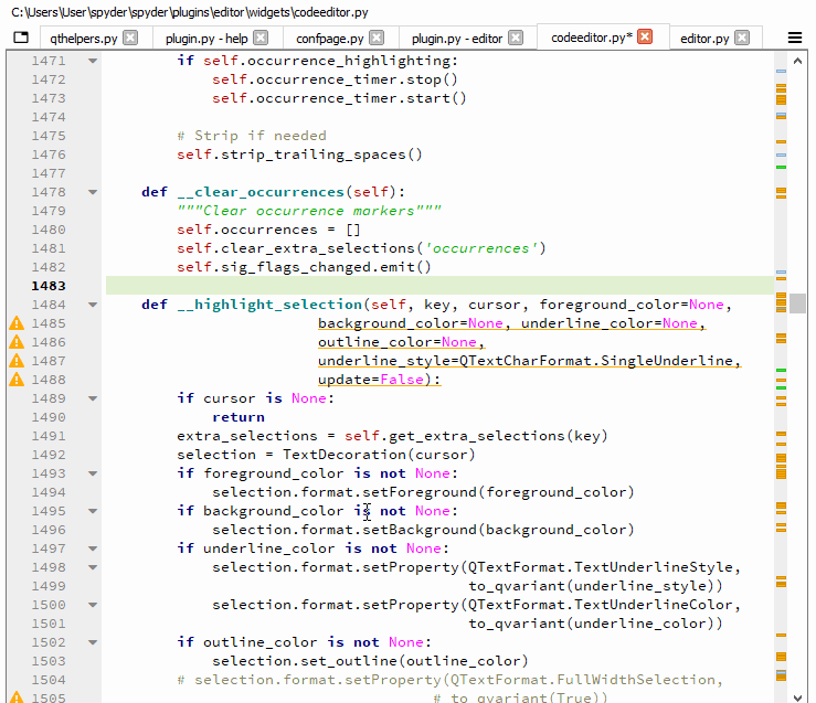 Highlighting errors and warnings wipe underlining of errors and warning ...