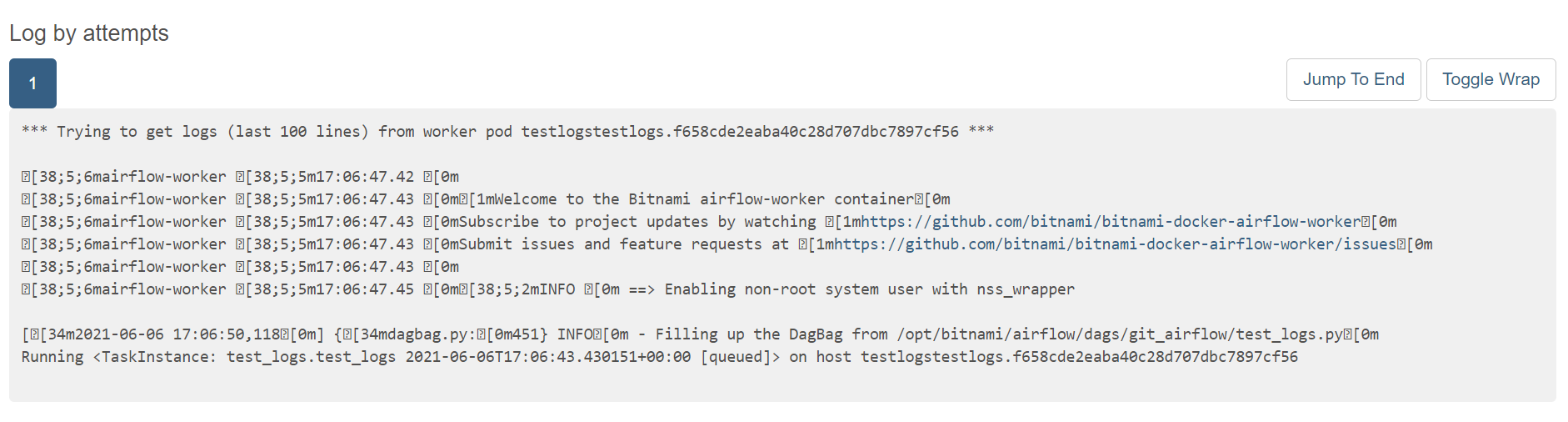 [Airflow] AKS logging not working as expected · Issue #6573 · bitnami/charts · GitHub