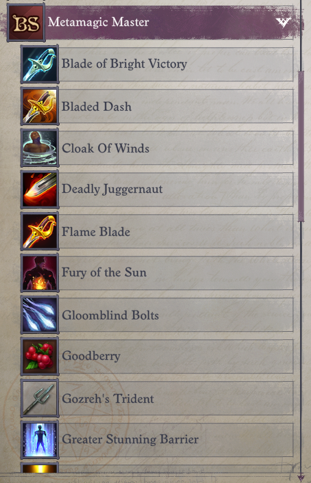 Magical Lineage and Metamagic Master only show modded spells · Issue ...