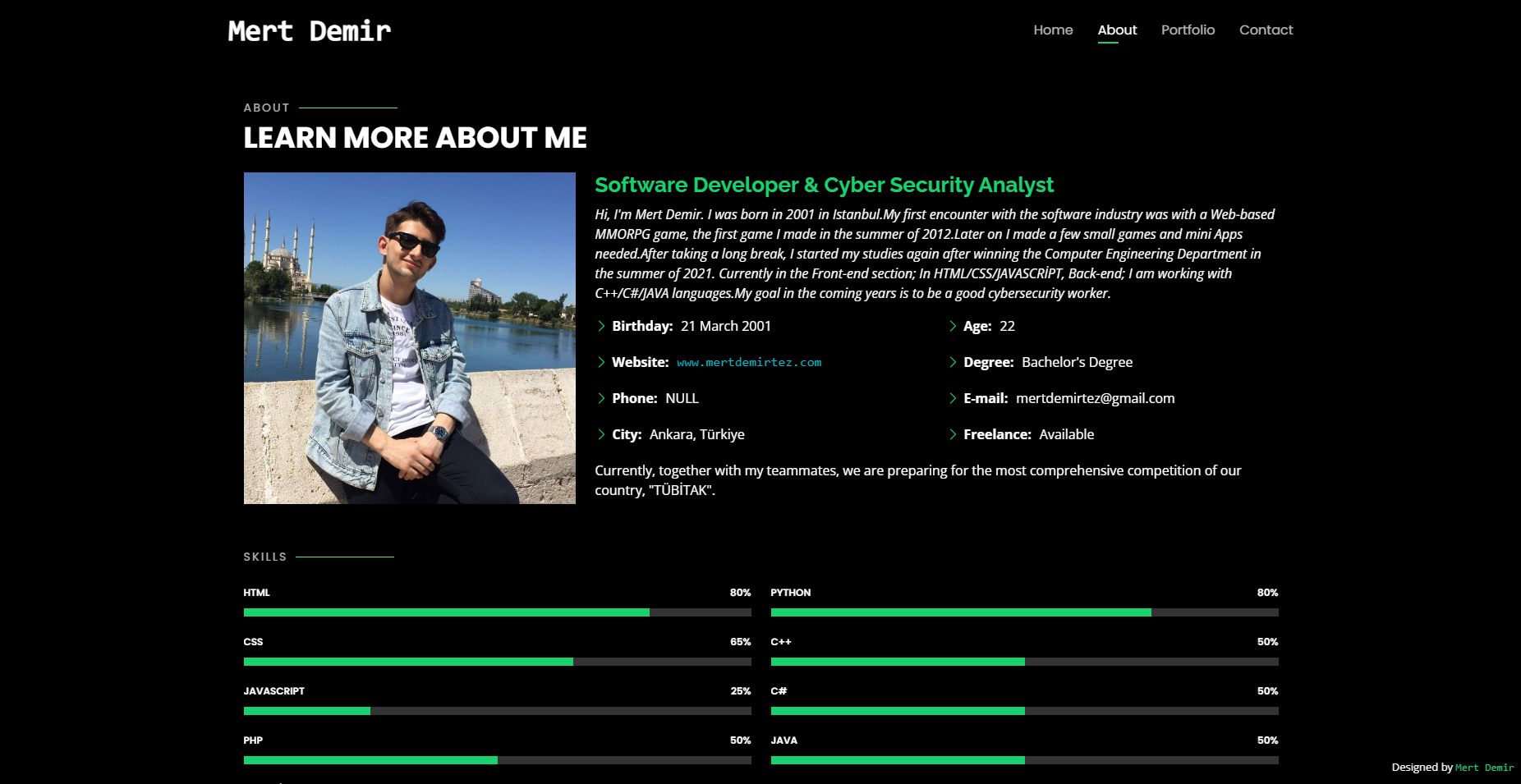 GitHub - mertdemirtez/Site_Portfolio: Computer Engineering 2nd year WEB studies