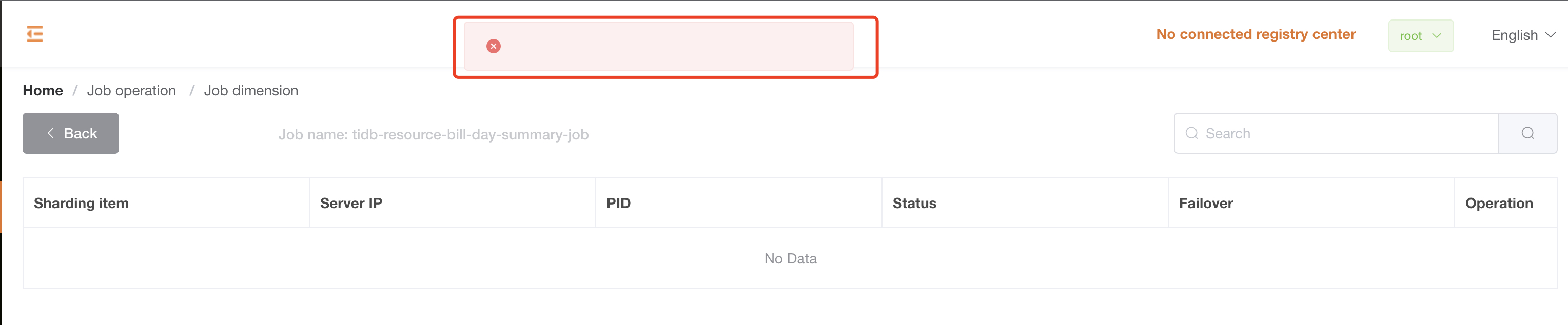 Select the record whose status is "SHARDING-FLAG", An error occurs after clicking the Detail ...