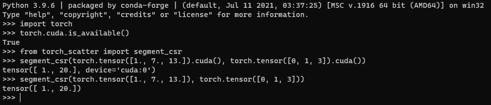 Results are wrong when loading tensor in cuda · Issue #256 · rusty1s/pytorch_scatter · GitHub