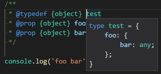 wrong nesting object by @property in JSDoc · Issue #56247 · microsoft/vscode · GitHub