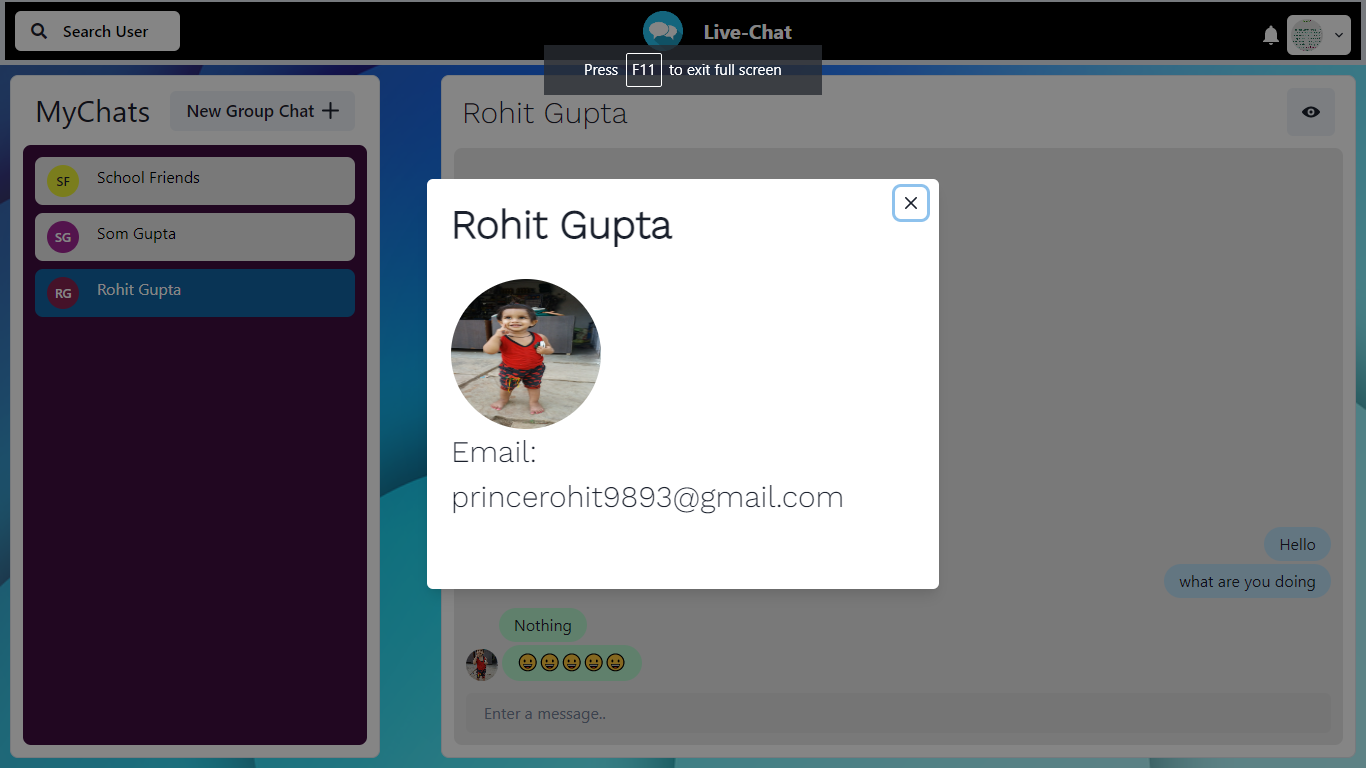 GitHub - Rohit9894/Live-Chat: Live-Chat is a Full Stack Chatting App. Uses Socket.io for real ...