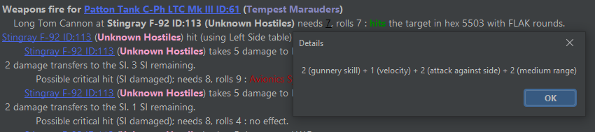 0.49.13 - Artillery Cannons Not Giving Flak Modifier · Issue #4359 · MegaMek/megamek · GitHub
