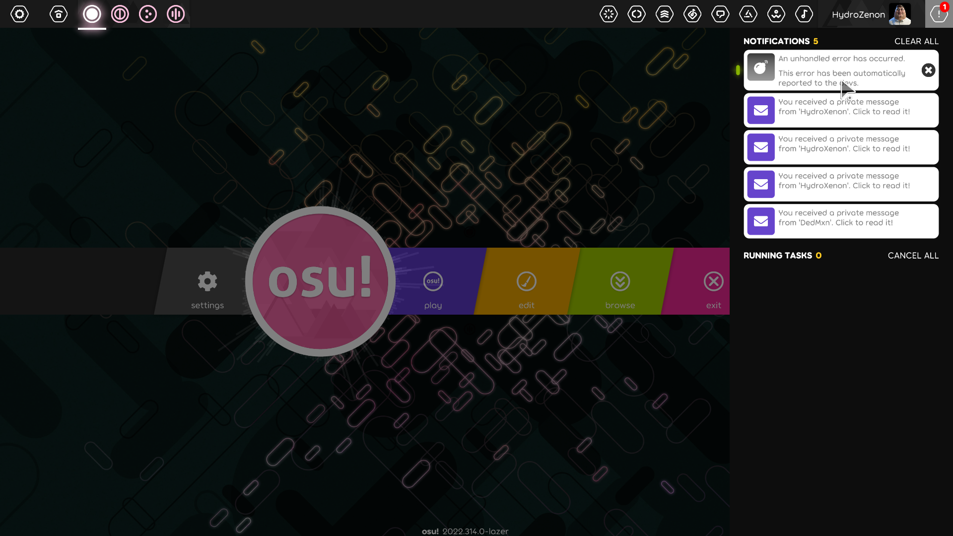 error when clicking on messages in Osu!Lazer · Issue #17289 · ppy/osu ...