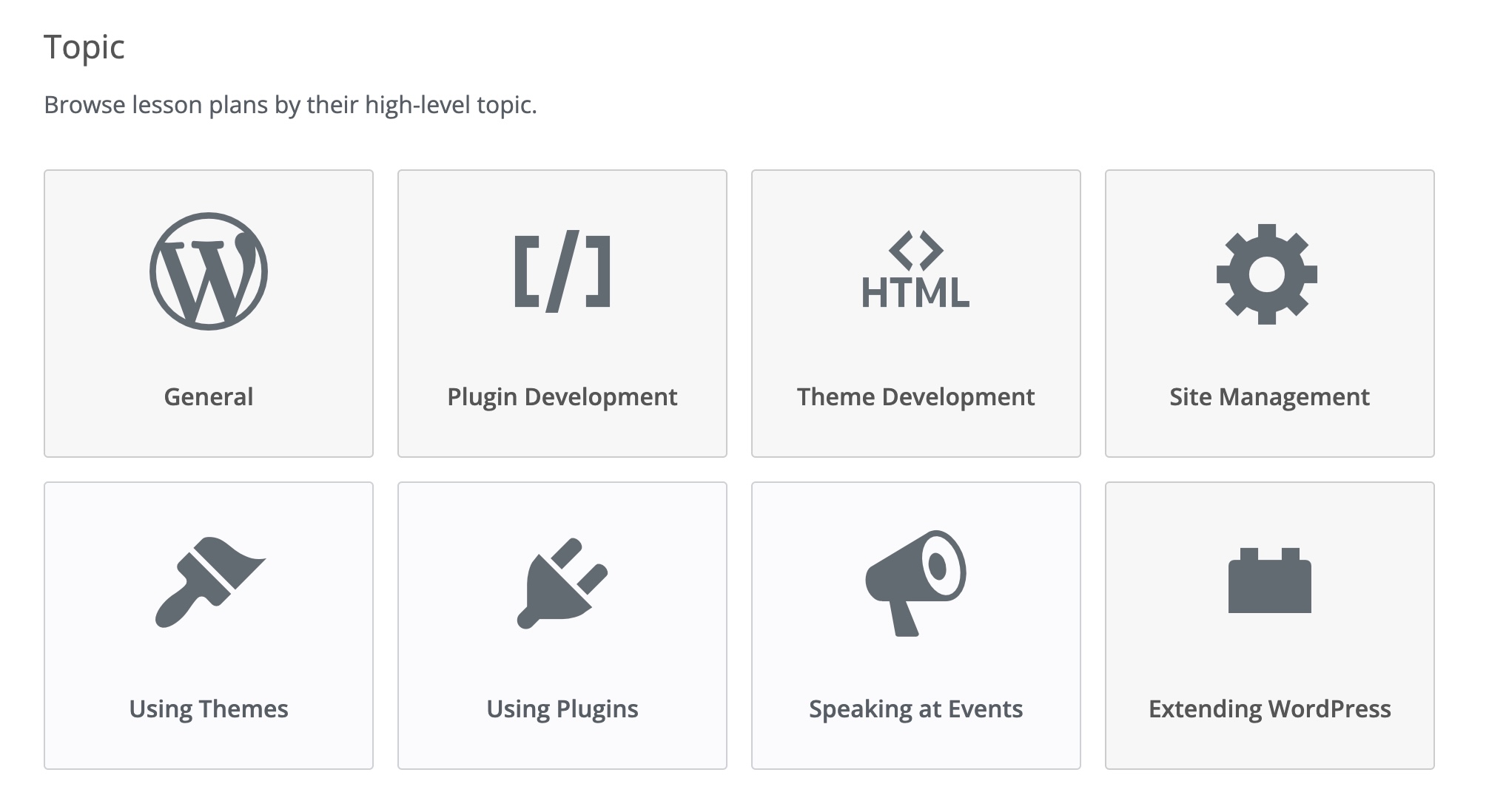 Migrate Lesson Plan `wporg_lesson_category` taxonomy usage to `topic` taxonomy · Issue #1037 ...