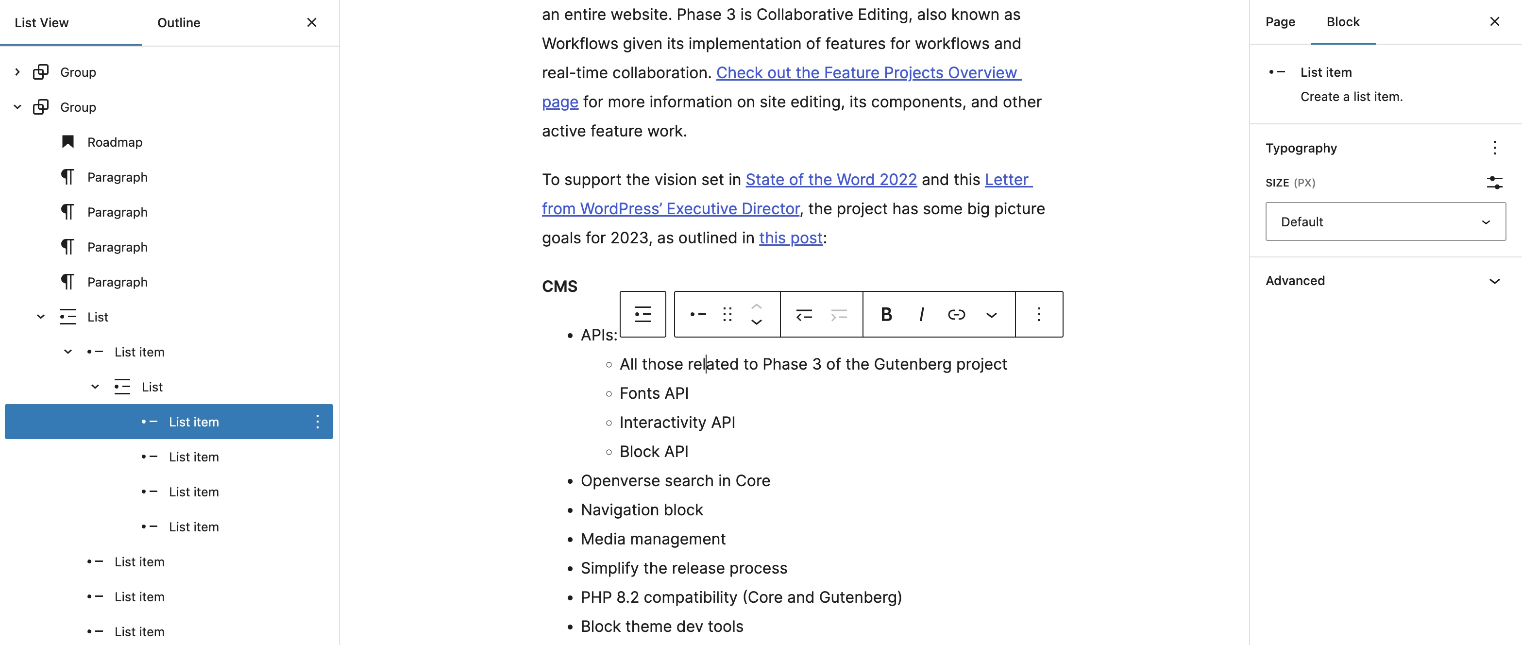 Only one level of bulleted list is displayed · Issue #211 · WordPress/wporg-main-2022 · GitHub