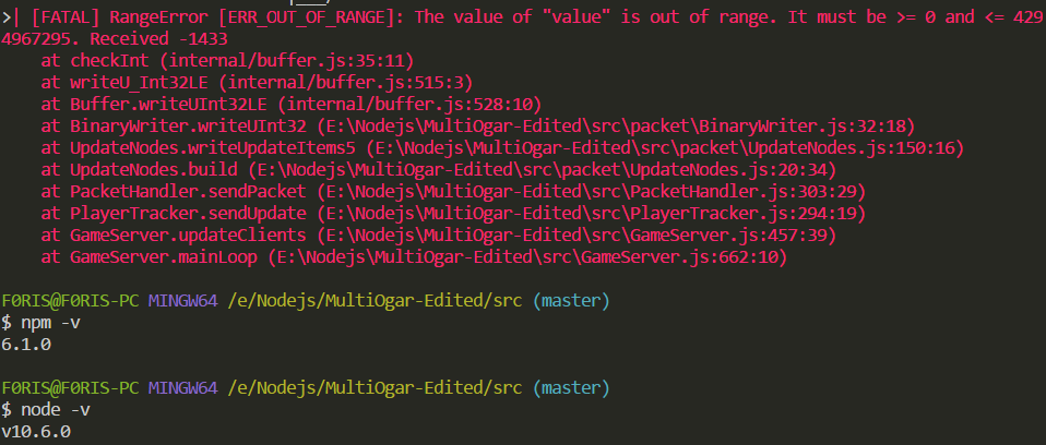 Error at the end of the launch · Issue #1459 · m-byte918/MultiOgarII · GitHub