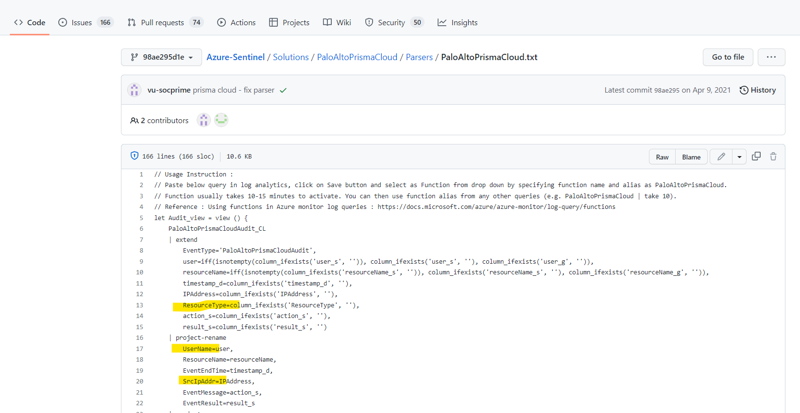 PaloAltoPrismaCloud parser not visualising PaloAltoPrismaCloudAudit EventType · Issue #6838 ...