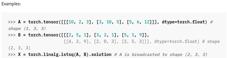 Torch Linalg Lstsq Has Confusing Syntax Highlighting In Example · Issue 80441 · Pytorch Pytorch
