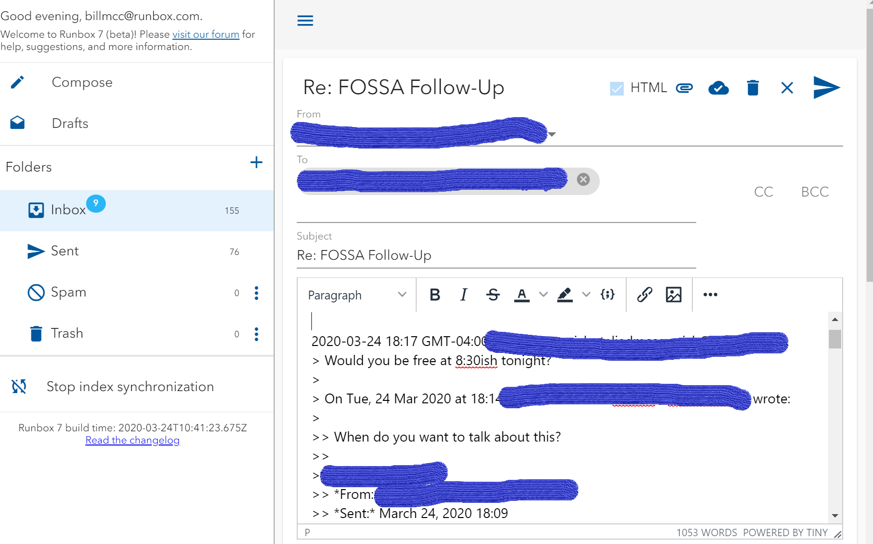 UI for replying to e-mails is wonky and unusable · Issue #498 · runbox/runbox7 · GitHub