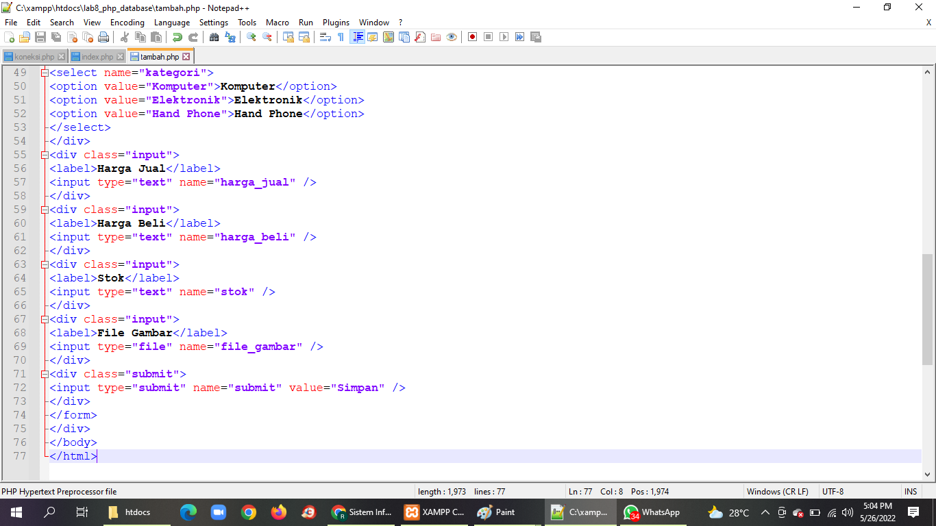 GitHub - aradenkodrat/lab8_php_database