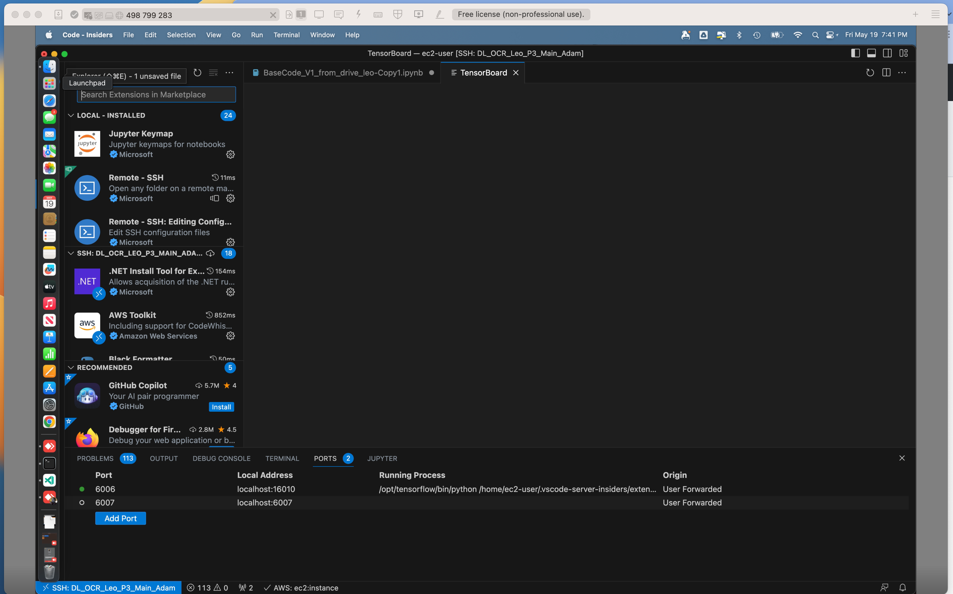Tensorboard launches with a dark blank screen. · Issue #13545 · microsoft/vscode-jupyter · GitHub