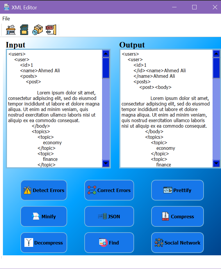 GitHub - LoayMohamedAhmed/Data_structure_project-XML_correcection-