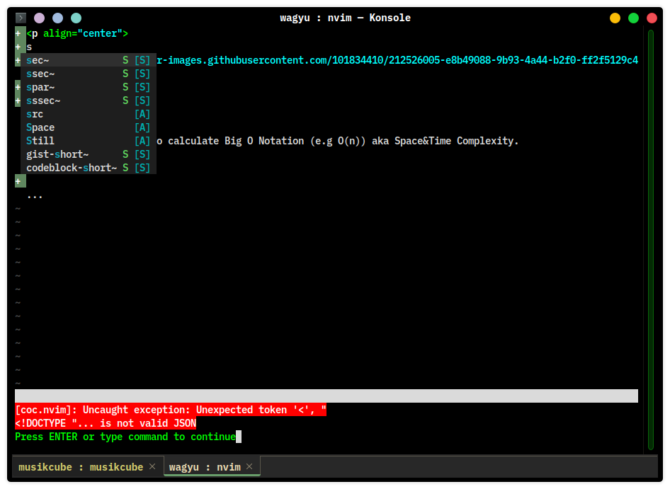 Uncaught exception: Unexpected token