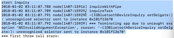 macOS 10.13 Exception NSInvalidArgumentException · Issue #169 · eelcocramer/node-bluetooth ...
