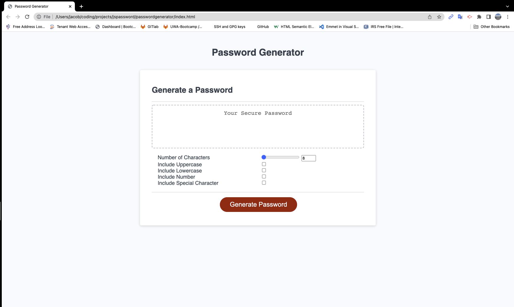 GitHub - iamjacobfranco/passwordgenerator