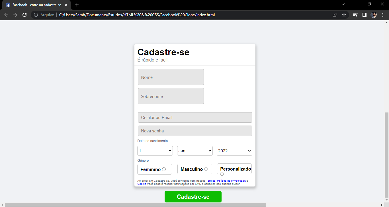 GitHub - EduardoPires1/Facebook-Clone: Neste projeto, eu criei um "Facebook clone page ...