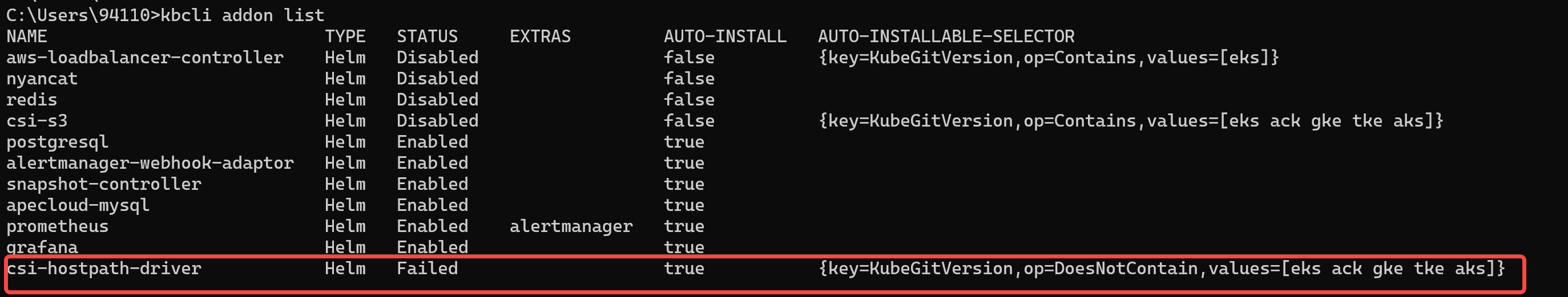 [BUG] Addon `csi-hostpath-driver` install failed in windows `kbcli playground init` · Issue ...