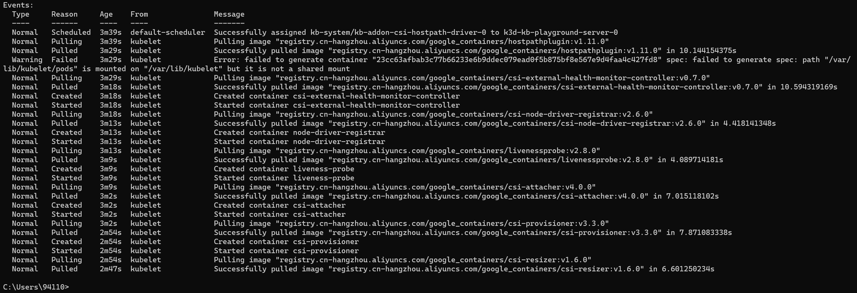 [BUG] Addon `csi-hostpath-driver` install failed in windows `kbcli playground init` · Issue ...