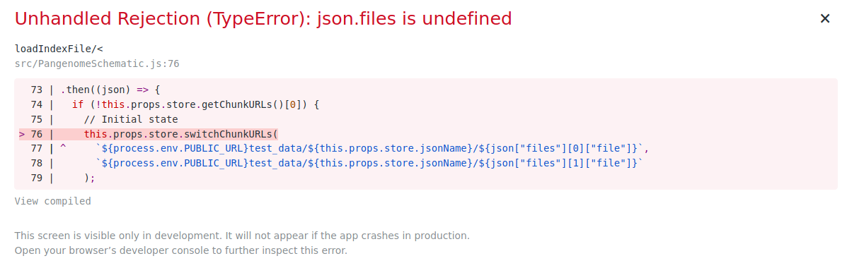 Schematize has troubles dealing with one file based visualizations ...