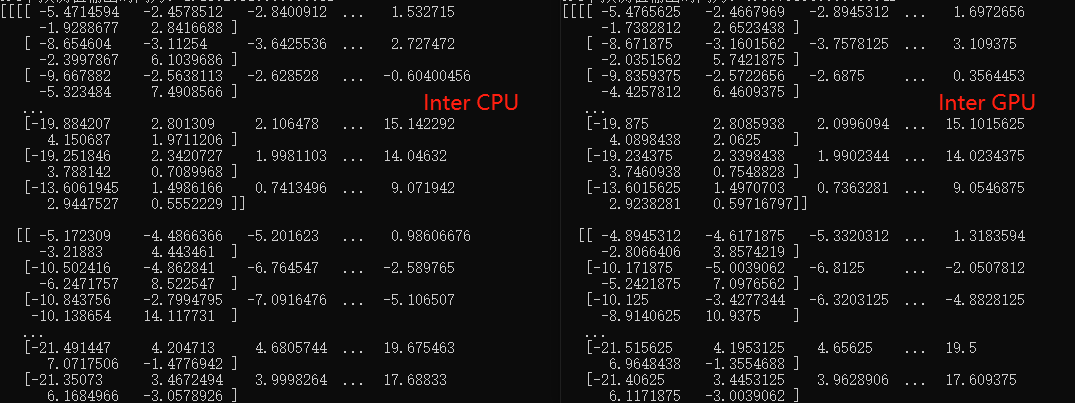 OpenVINO outputs different results under Inter CPU and Inter GPU · Issue #12096 ...