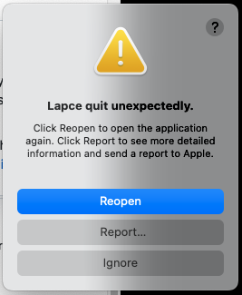 Not working (crashes immediately) on MacOS Ventura 13.0.1 · Issue #1843 · lapce/lapce · GitHub