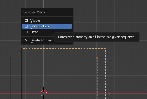 [BUG] Setting Construction through "Selected menu" doesn't redraw the sketch. · Issue #396 ...