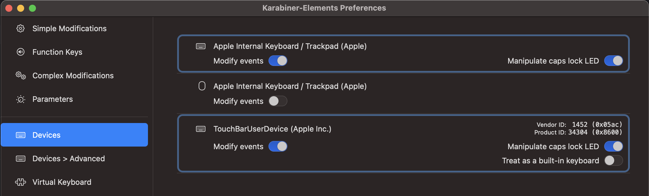 Internal Apple Keyboard not detected correctly on M2 Macbook Air · Issue #3139 · pqrs-org ...