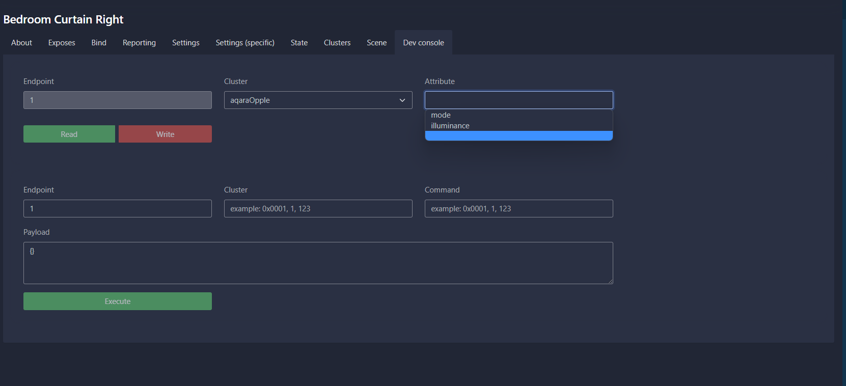Xiaomi ZNCLBL01LM: Template variable warning: 'dict object' has no attribute 'motor_state' when ...